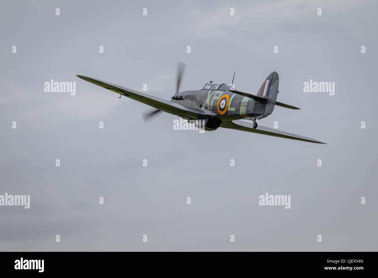 2-seat Hawker Hurricane Mk IIb ‘BE505’ airborne at the Shuttleworth ...