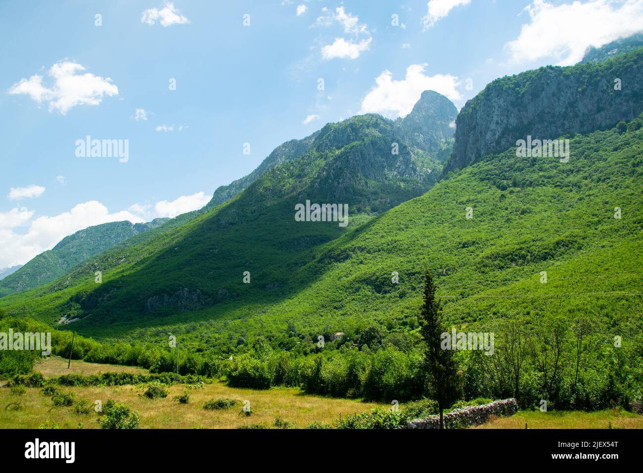 Scenic nature view of Albanian nature. Alpin environment background ...
