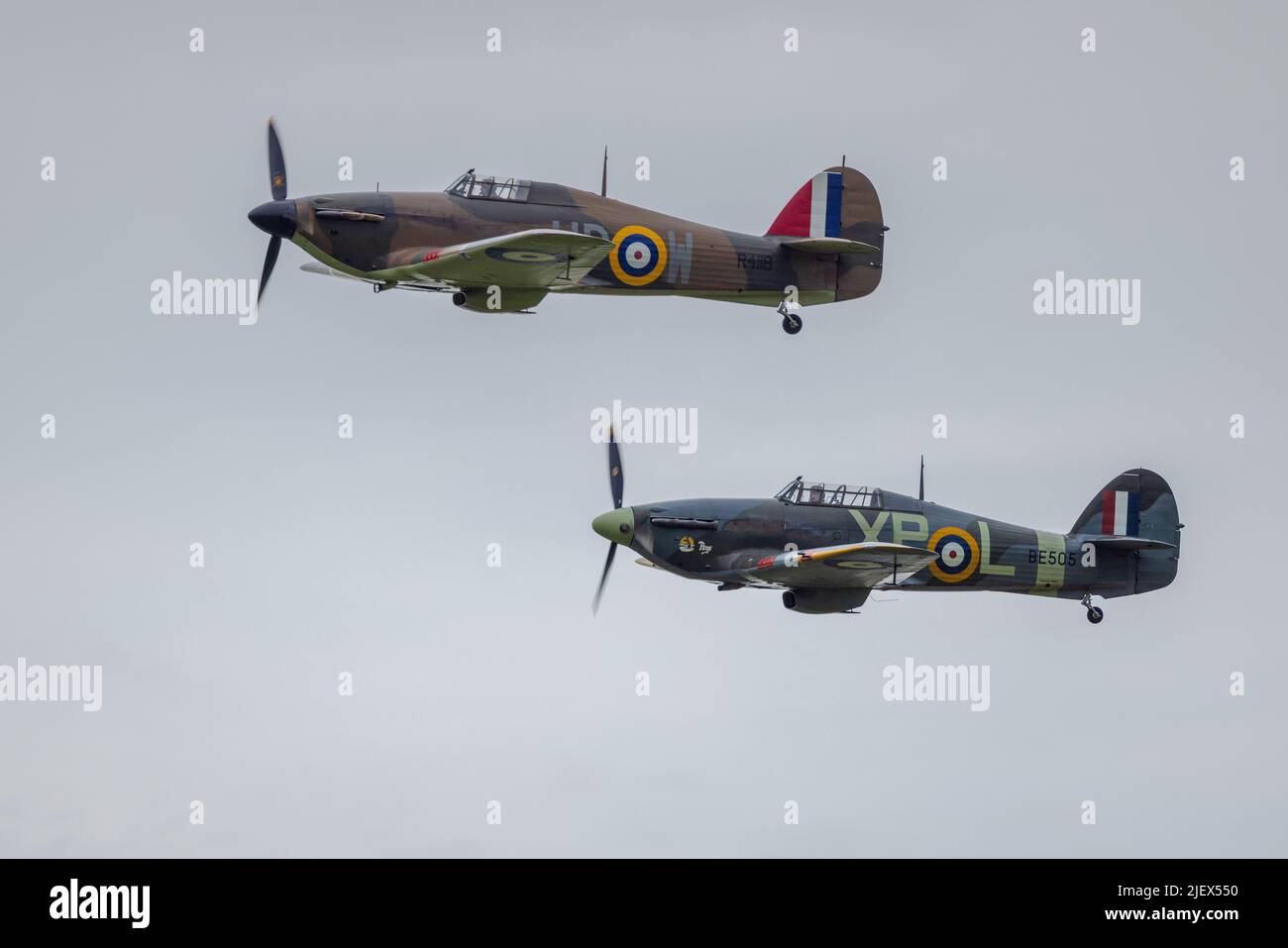 Hawker Hurricane Mk IIb ‘BE505’ & Hawker Hurricane Mk1 ‘R4118’ airborne ...