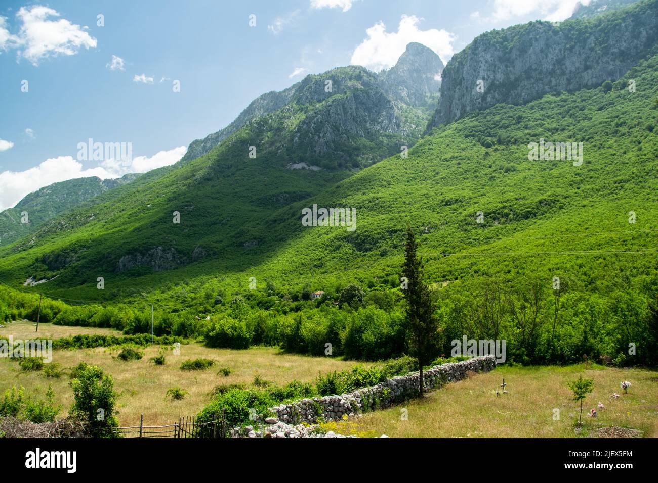Scenic nature view of Albanian nature. Alpin environment background ...
