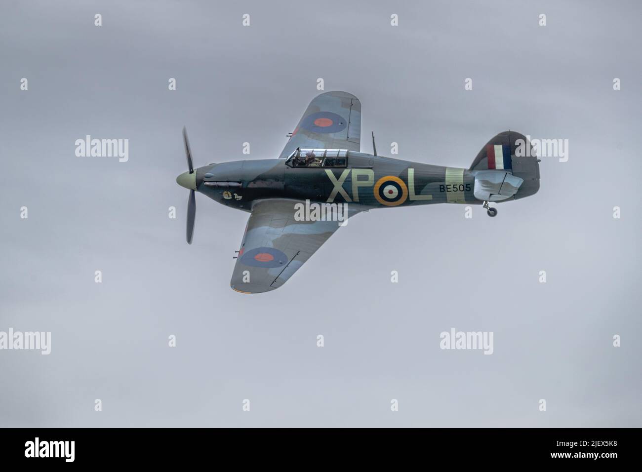 2-seat Hawker Hurricane Mk IIb ‘BE505’ airborne at the Shuttleworth ...