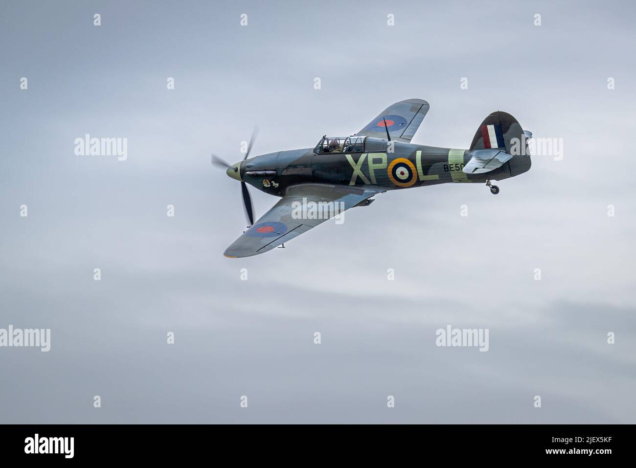 2-seat Hawker Hurricane Mk IIb ‘BE505’ airborne at the Shuttleworth ...