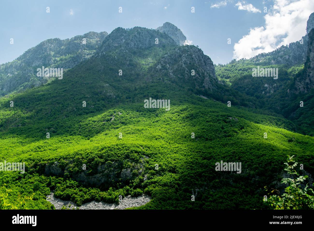 Scenic nature view of Albanian nature. Alpin environment background ...