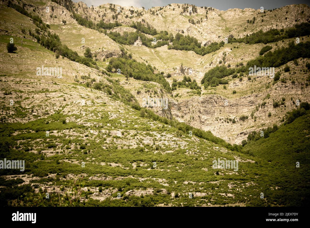 Scenic nature view of Albanian nature. Alpin environment background ...