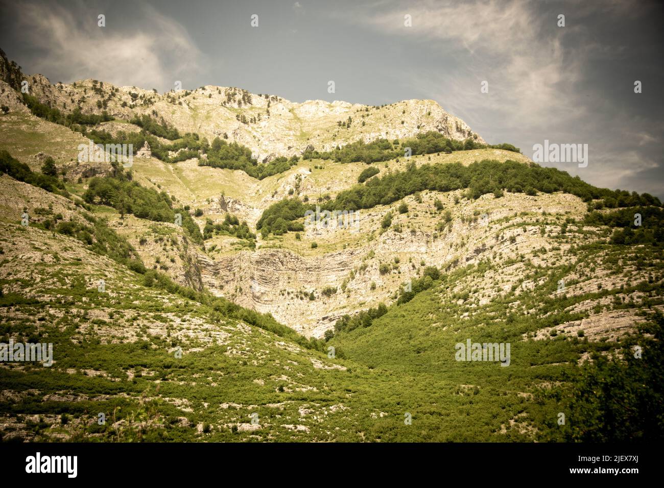 Scenic nature view of Albanian nature. Alpin environment background ...