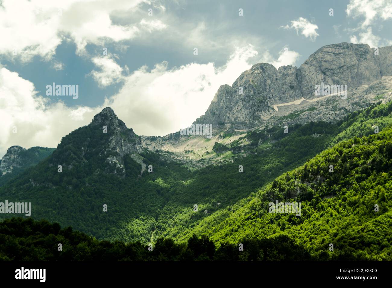 Scenic nature view of Albanian nature. Alpin environment background ...