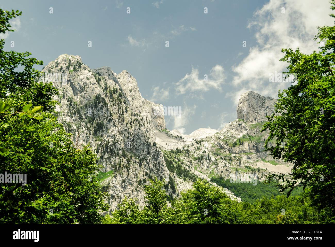 Scenic nature view of Albanian nature. Alpin environment background ...