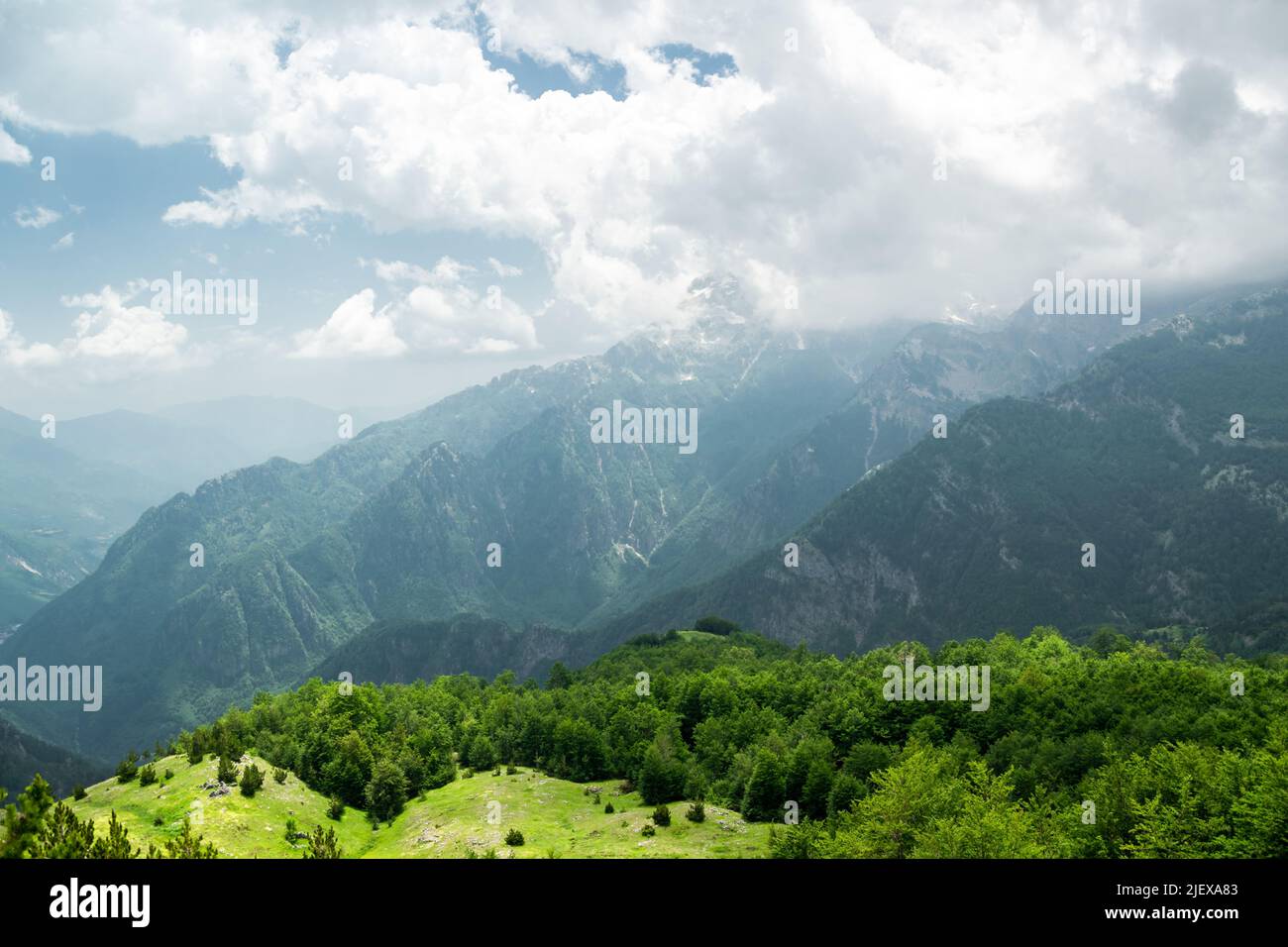 Scenic nature view of Albanian nature. Alpin environment background ...