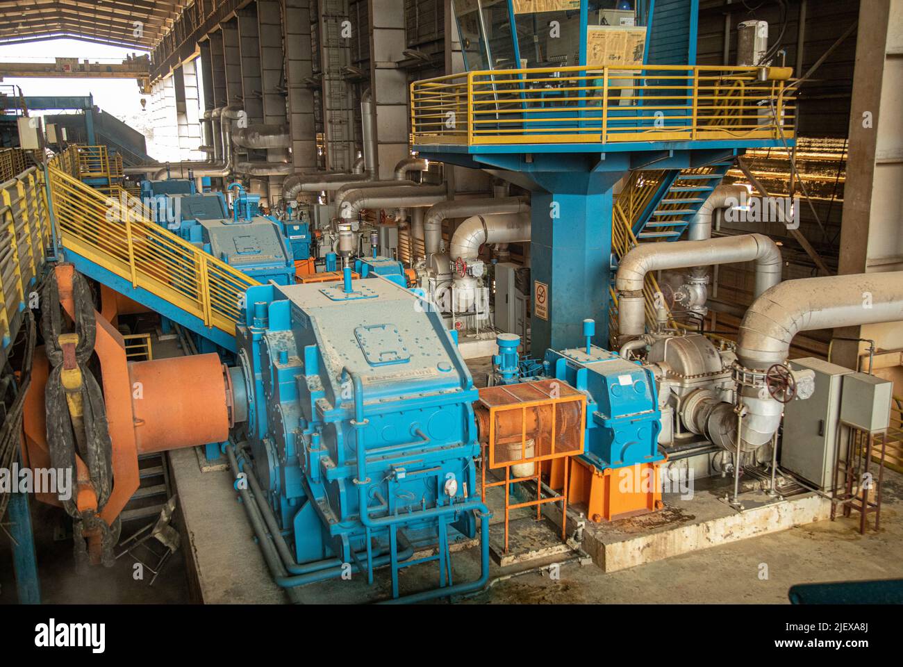 turbine in the sugar cane industry coupled to the gearbox Stock Photo ...