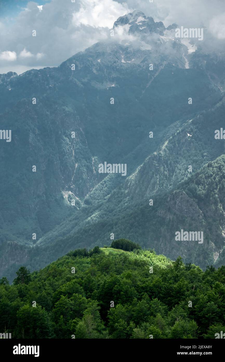 Scenic nature view of Albanian nature. Alpin environment background ...