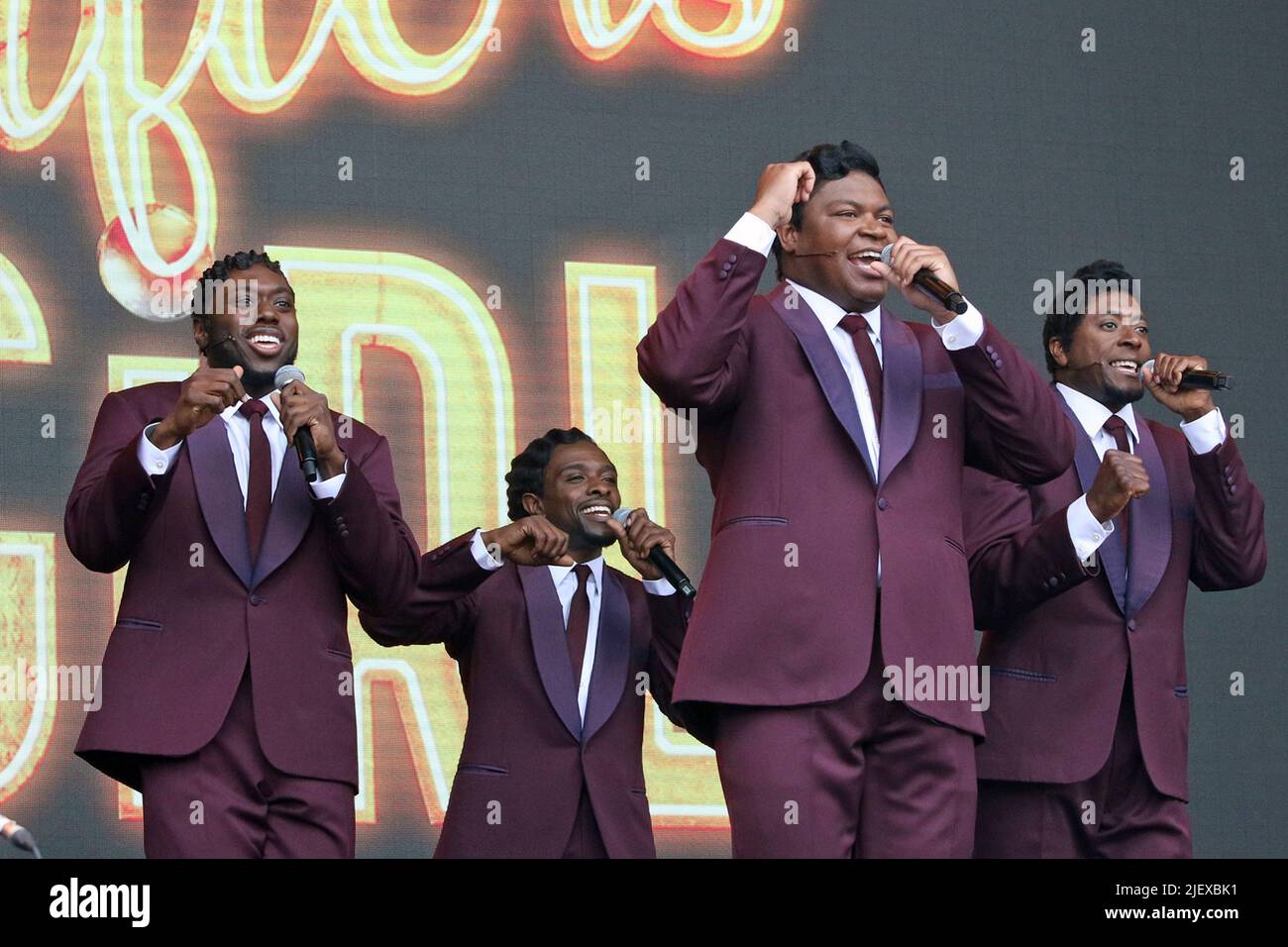 Adam J Bernard, Matt Henry, Tarinn Callender and Tosh Wanogho-Maud play ...