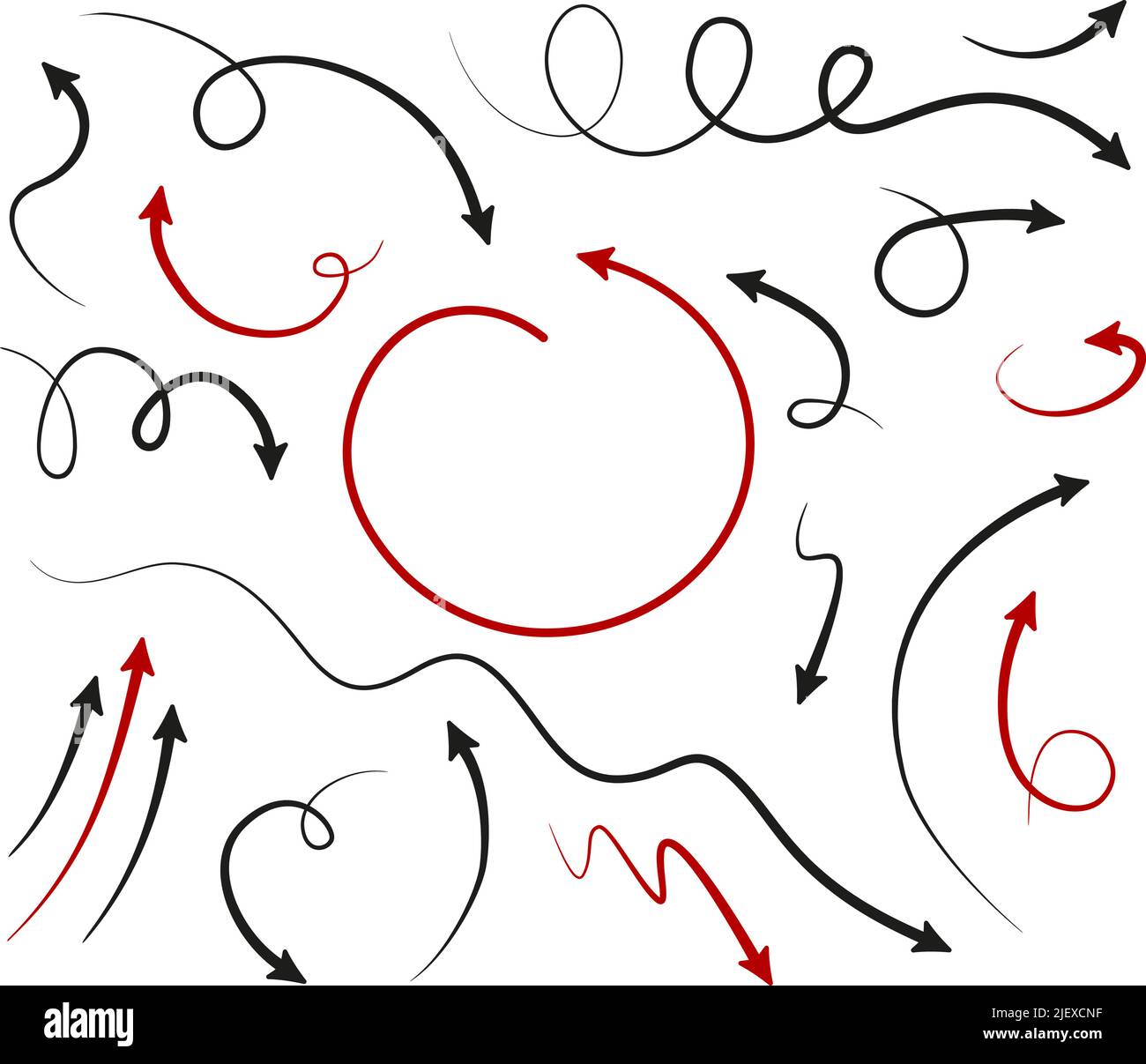 Big Set Arrows and directions signs. thin line with arrow Stock Vector ...