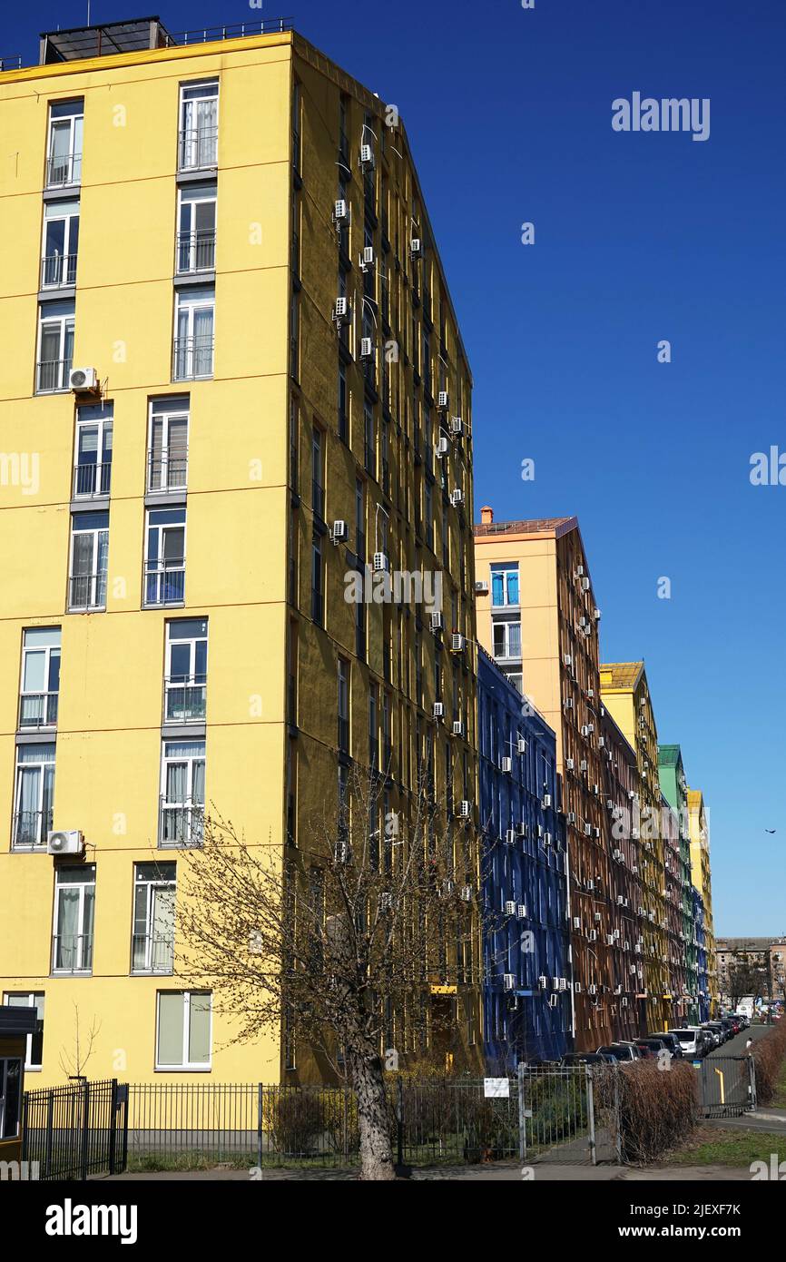 Kiev, Ukraine March 18, 2020: New buildings and residential blocks ...