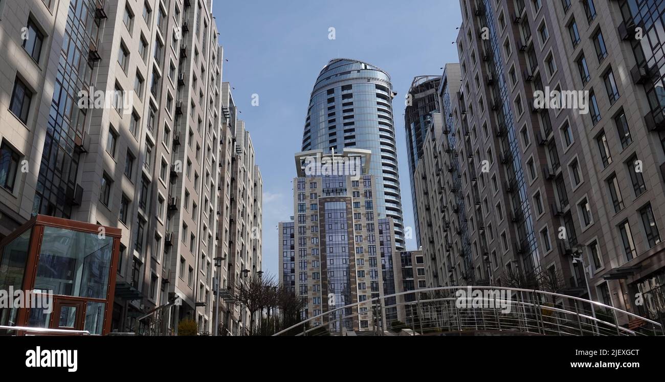 Kiev, Ukraine May 1, 2021: Urban high-rise new apartment building in ...