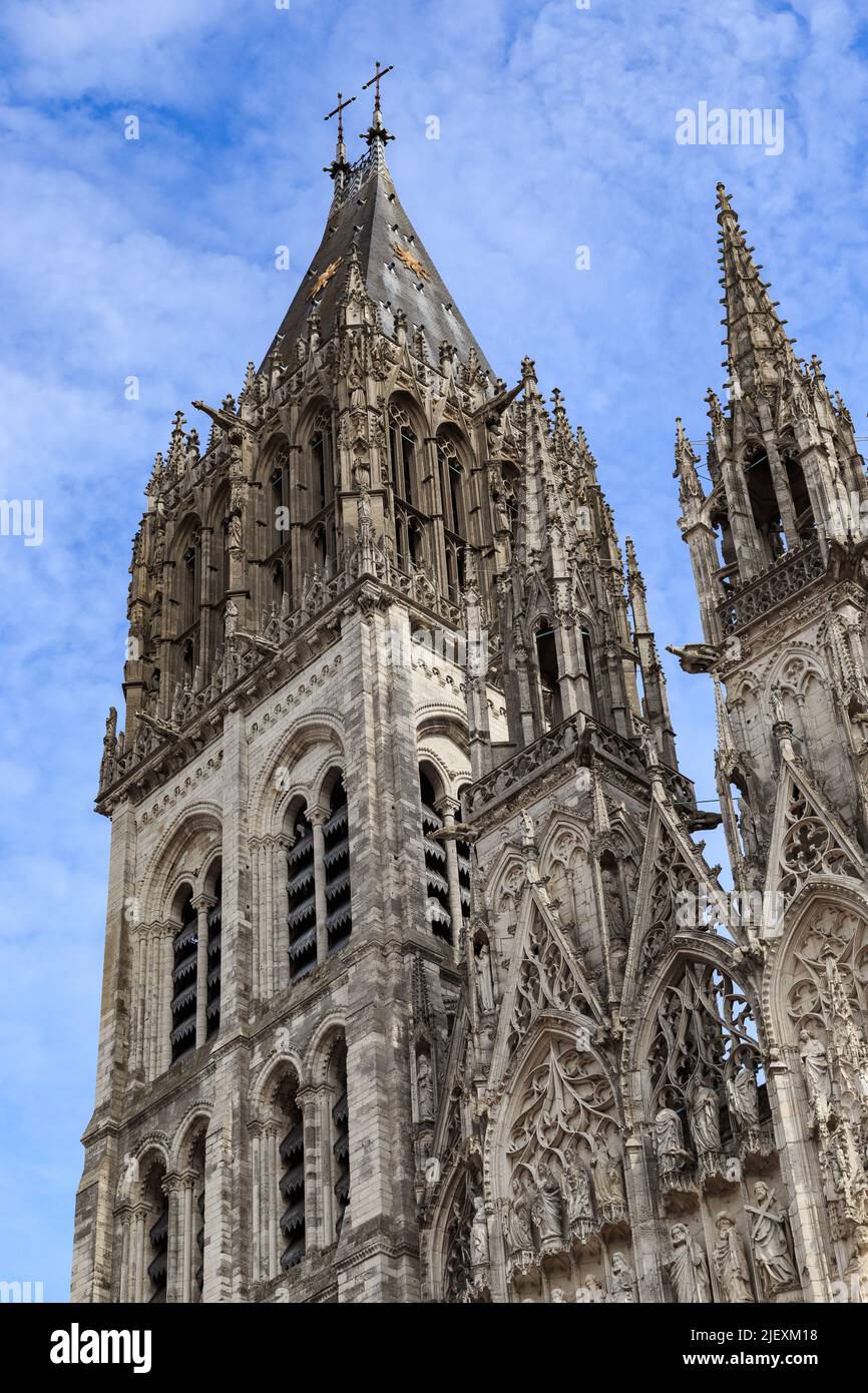 ROUEN, FRANCE - AUGUST 31, 2019: This is the top of the Saint-Romain ...