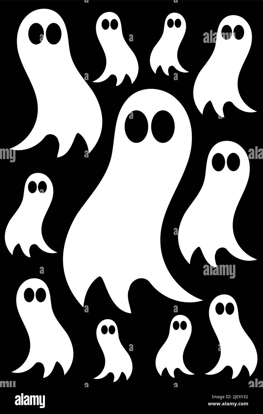 White ghosts over black background - halloween texture Stock Vector ...