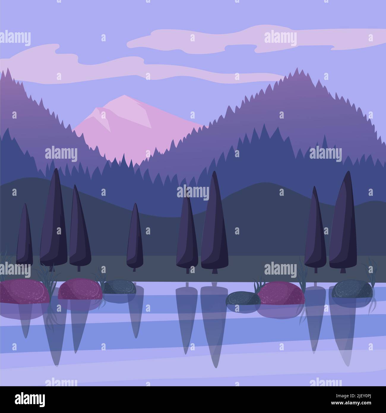 Outdoor dawn scenery Stock Vector Images - Alamy