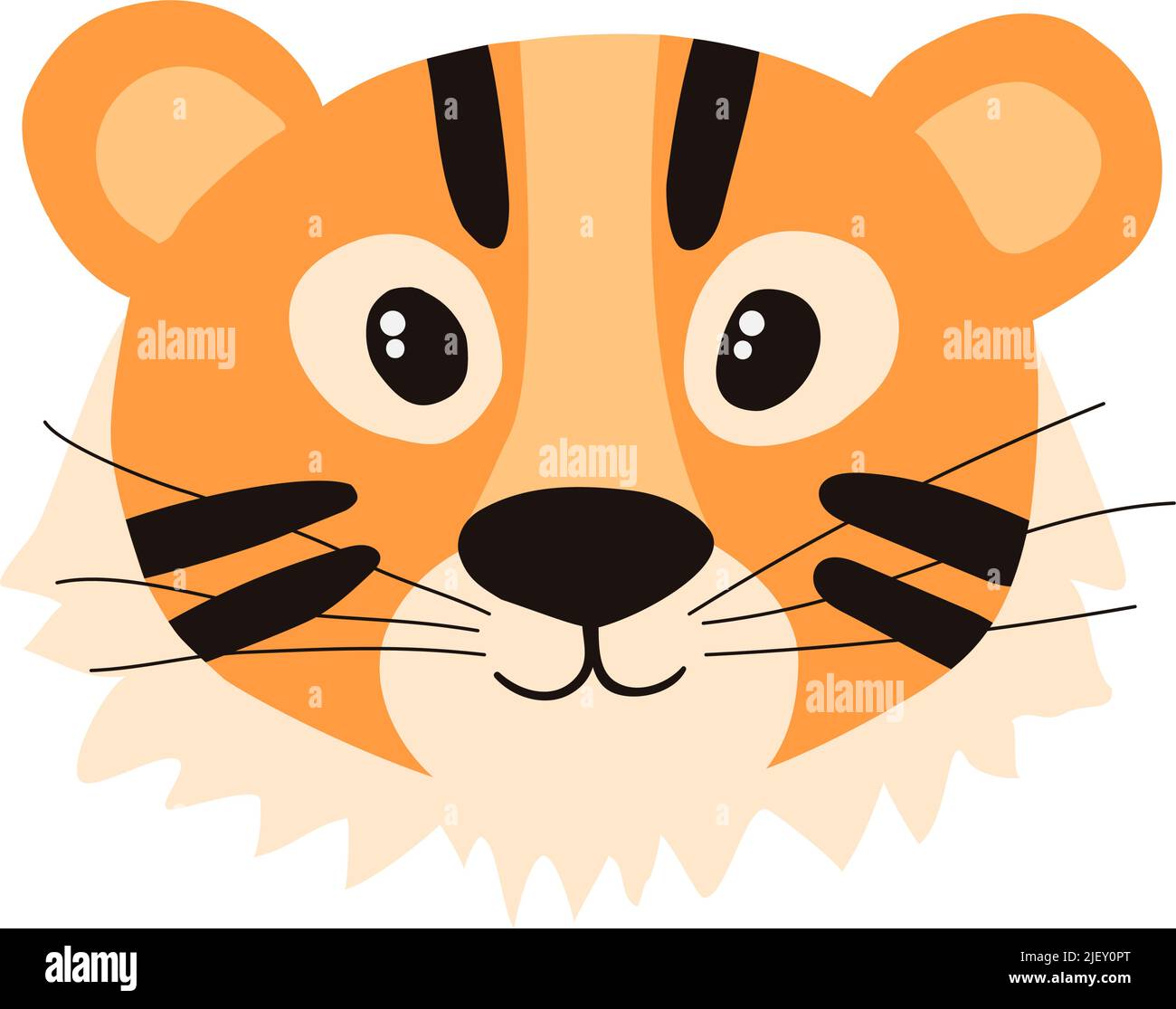 Vector hand drawn portrait of a cartoon tiger head Stock Vector Image ...
