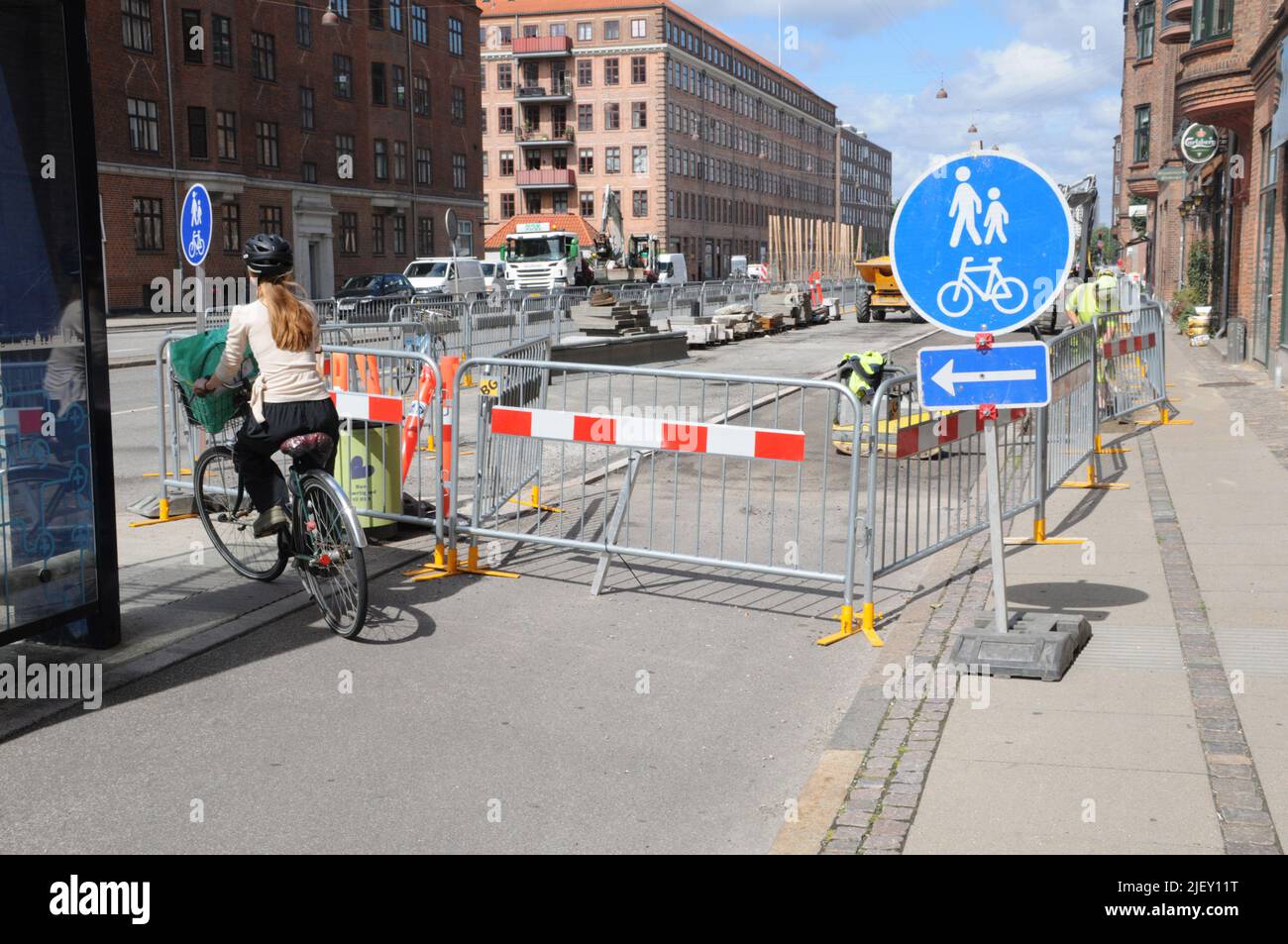 Copenhagen /Denmark/28 June 2022/Road construction work in process in ...