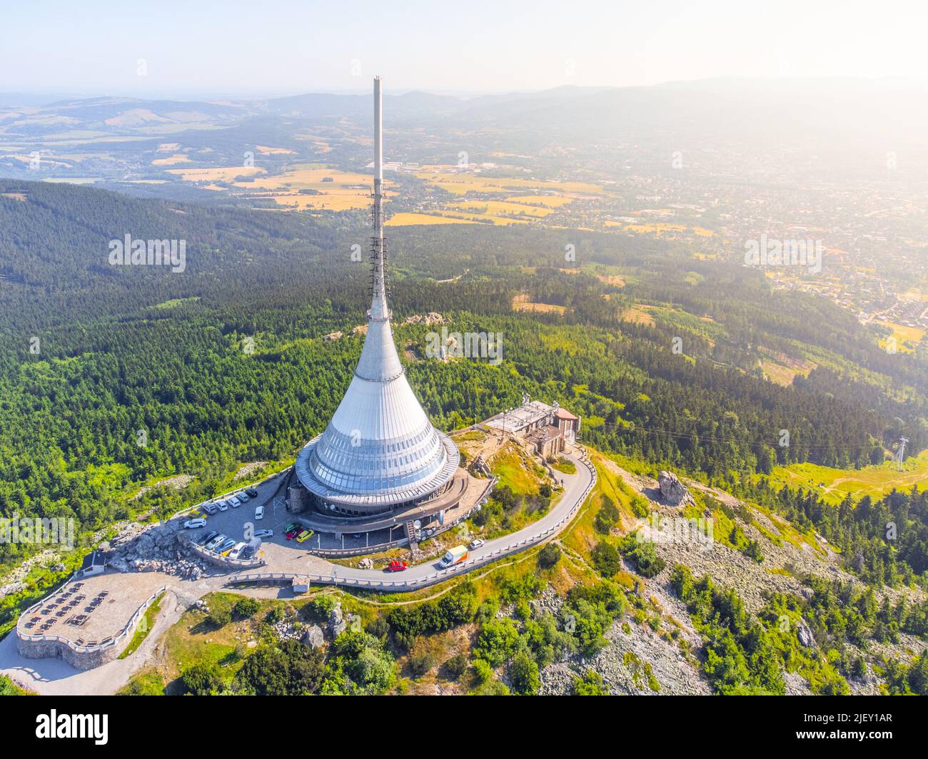 Jested Mountain Hotel from above Stock Photo - Alamy