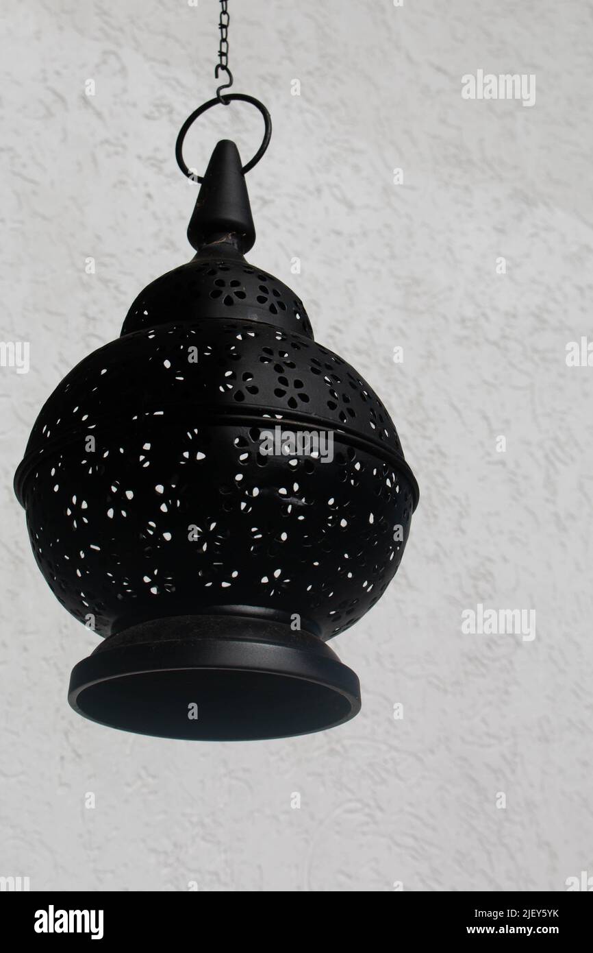 Beautiful black Moroccan/Arabic pendant lamp, openwork, for garden ...