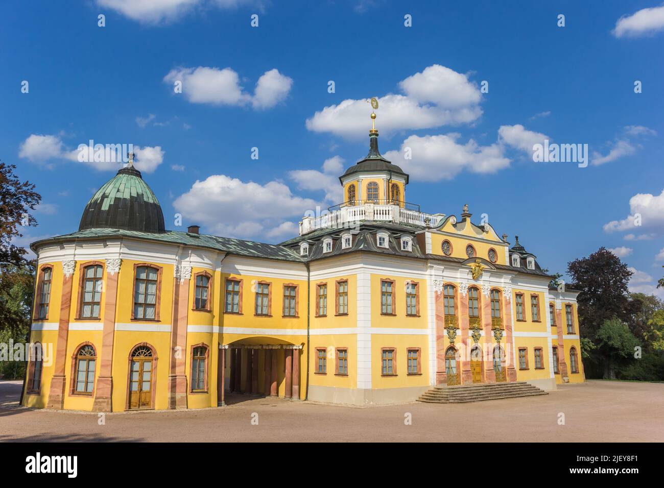 Main building of the castle Belvedere in Weimar, Germany Stock Photo ...