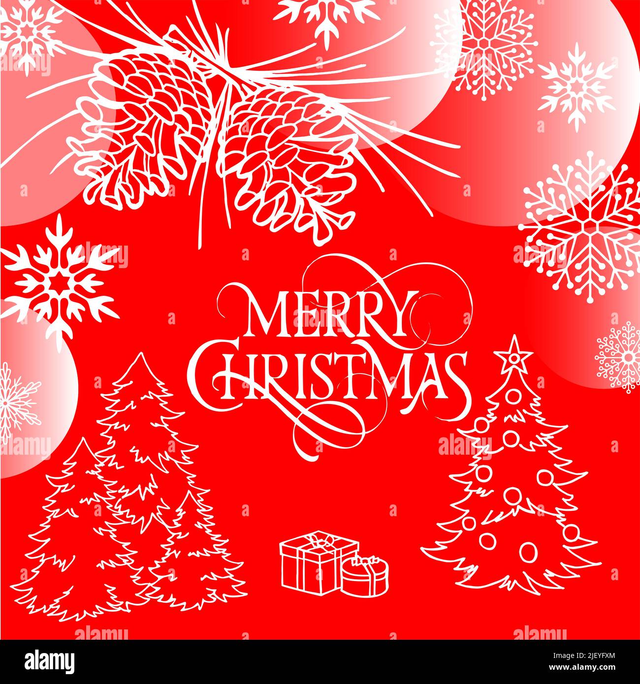 Christmas ornament backdrop on red Stock Vector Images - Alamy