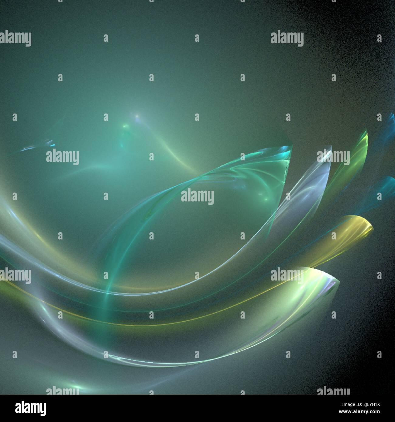 bright abstract linear background, green digital drawing on black ...