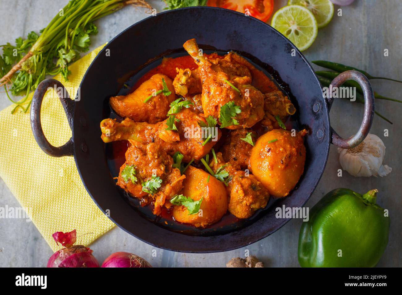 delicious Bengali style chicken curry is ready to serve Stock Photo - Alamy