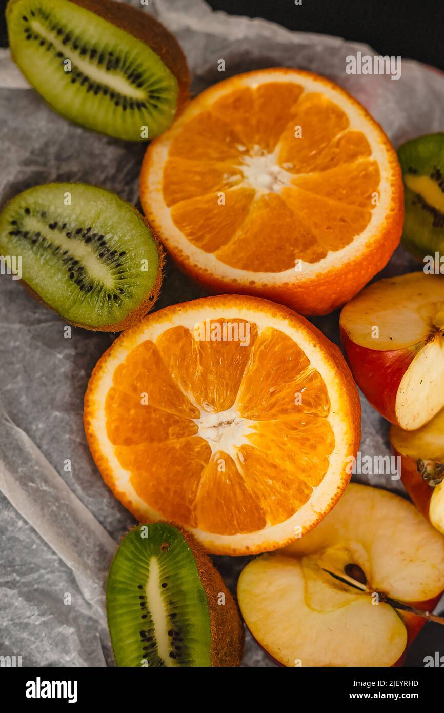 Luxurious fruit background. Studio photography of various fruits ...