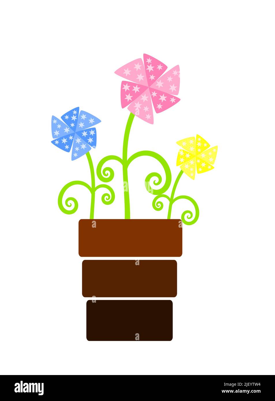 Three colored flowers Cut Out Stock Images & Pictures - Alamy