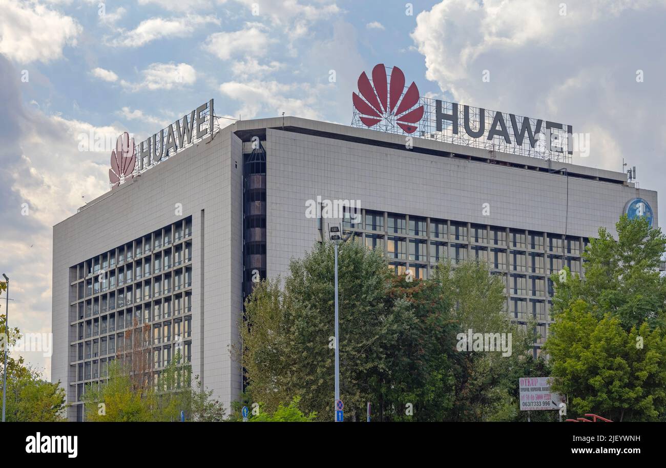 Belgrade, Serbia - August 31, 2021: Double Signs Chinese Technology ...