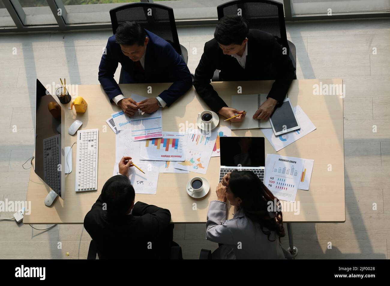 Businessman Giving Speech On Business Meeting With Colleagues ...