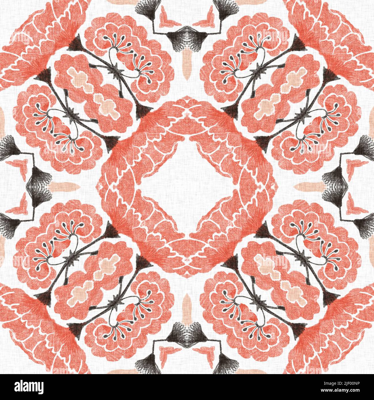 Modern boho geometric floral quilt style seamless pattern. Shabby chic ...