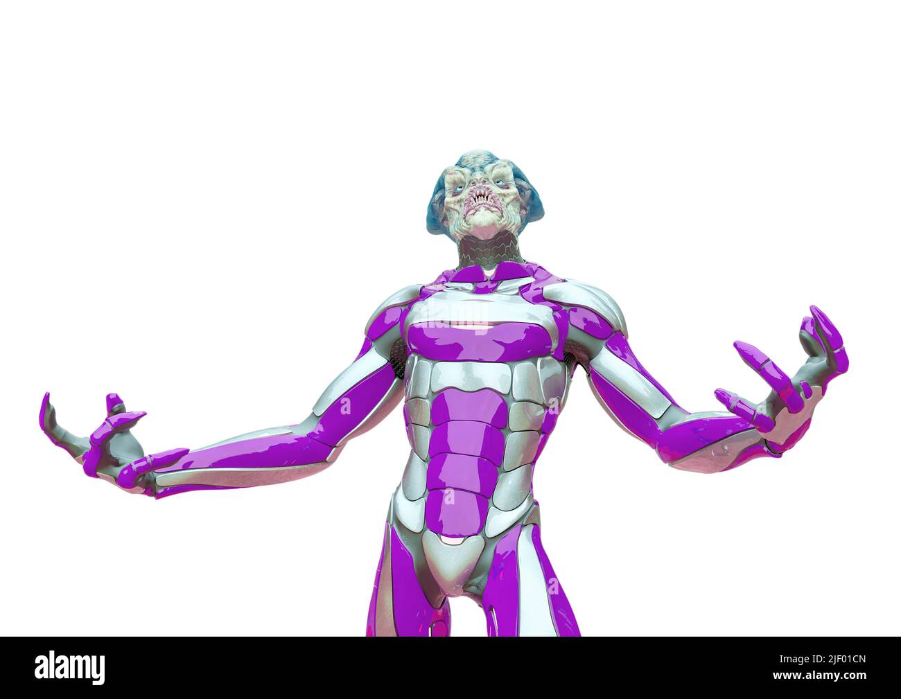 alien warrior looking up, 3d illustration Stock Photo - Alamy