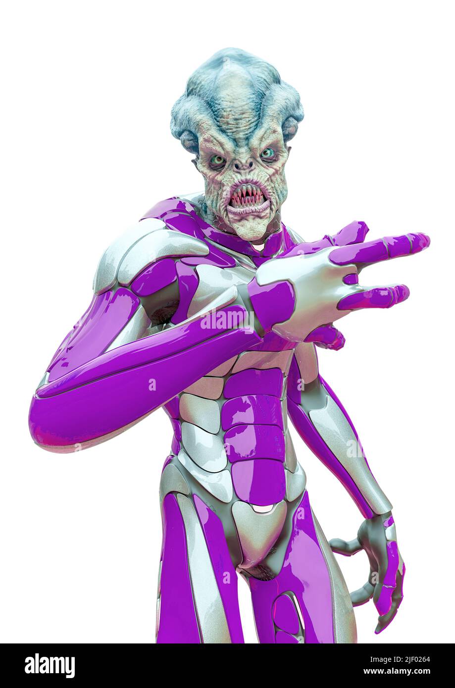 alien warrior is calling you, 3d illustration Stock Photo - Alamy