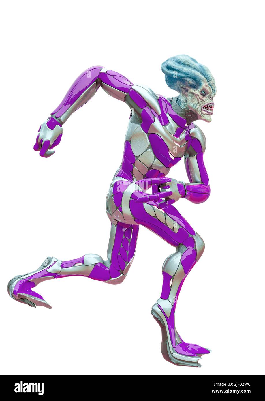 alien warrior walking, 3d illustration Stock Photo - Alamy