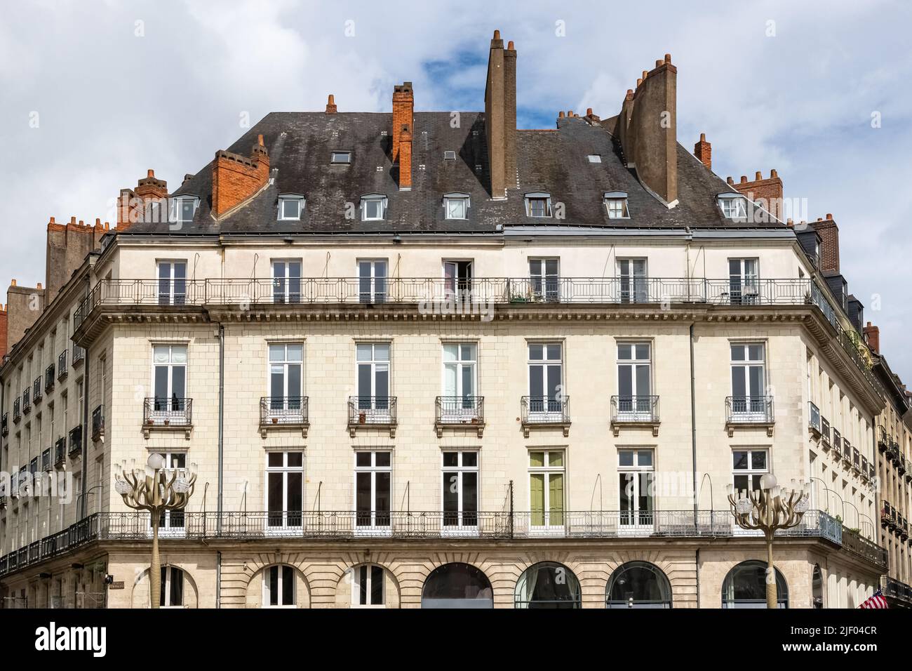 Nantes, beautiful city in France, ancient buildings place Graslin, in ...