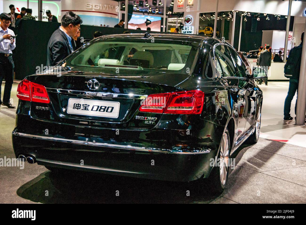 The BAIC Senova D80, a car based on the old Saab 9-5, on display at the ...