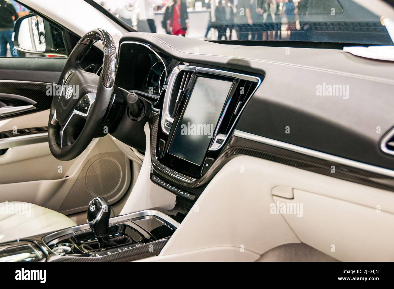 The BAIC Senova D80, a car based on the old Saab 9-5, on display at the ...