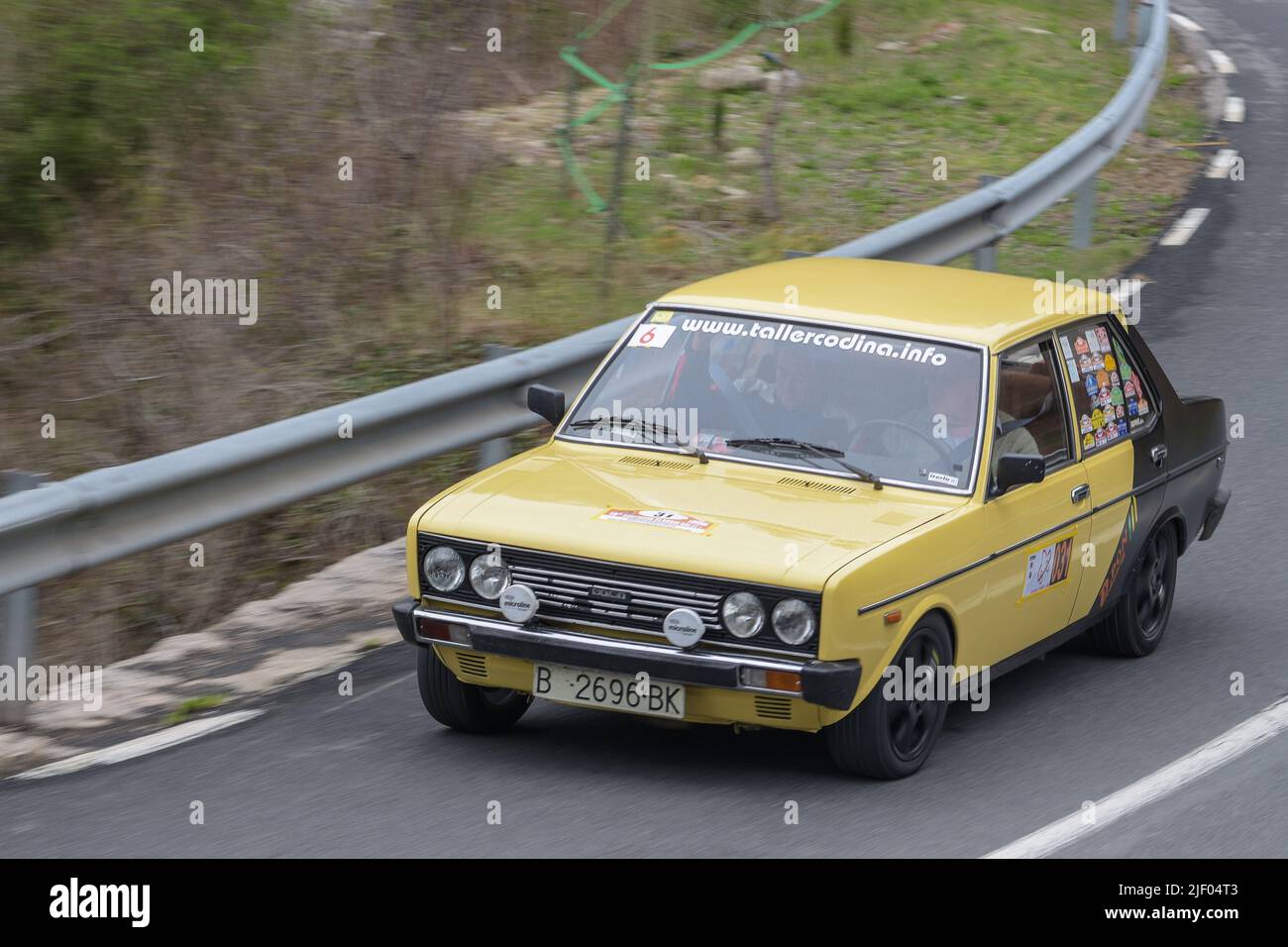 Classic spanish rally sports car in the street. Seat 131 Stock Photo ...