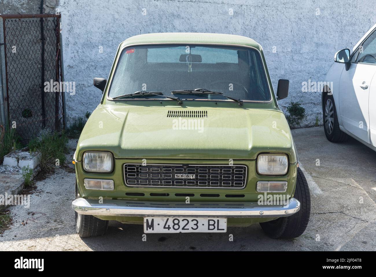 spanish little car in the street. Seat 127 rally Stock Photo - Alamy