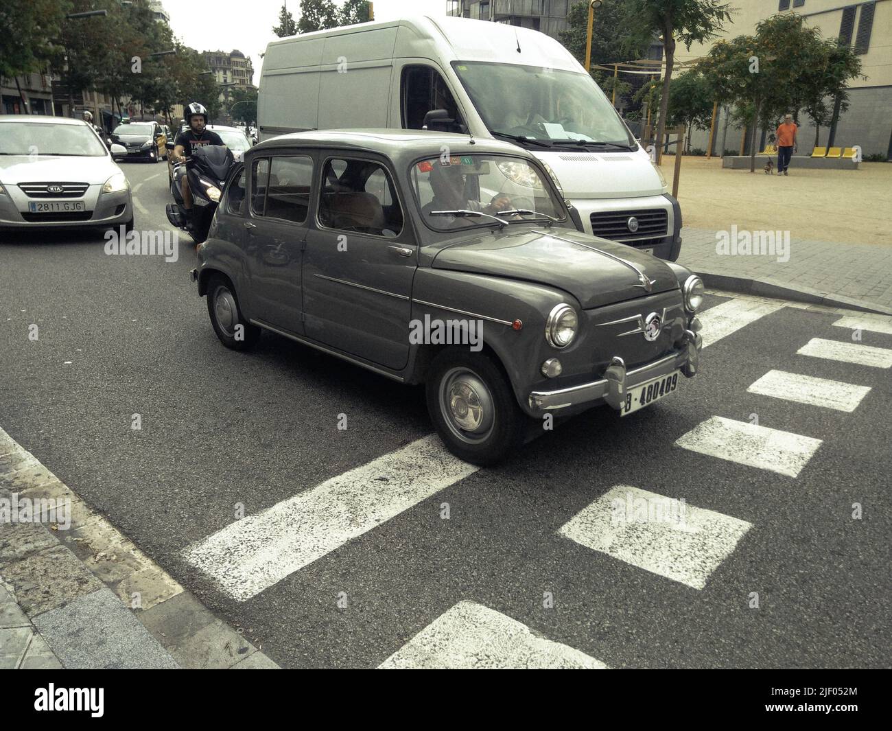 Classic spanish typical car in the street. Seat 800 Stock Photo - Alamy