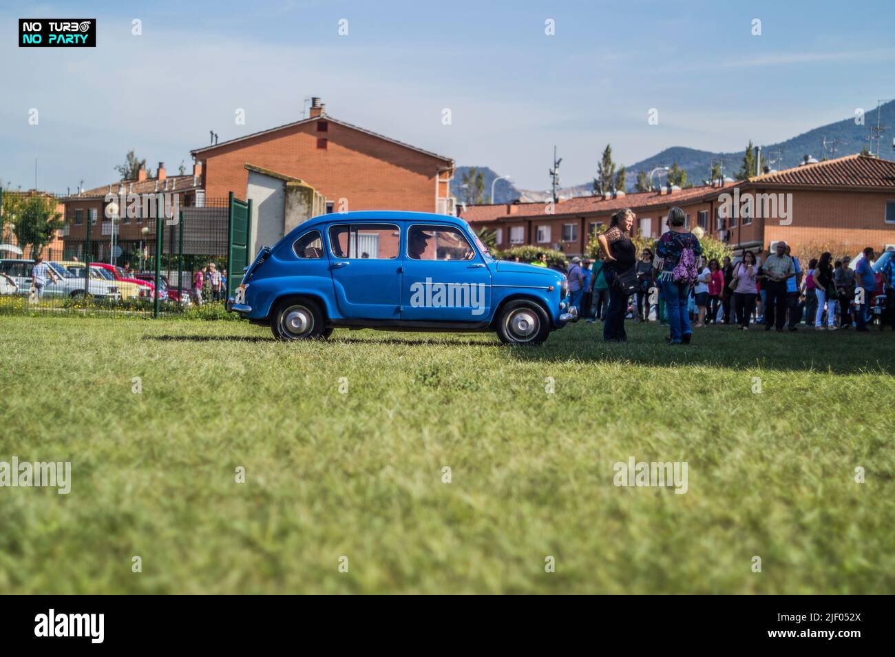 Classic spanish typical car in the street. Seat 800 Stock Photo - Alamy