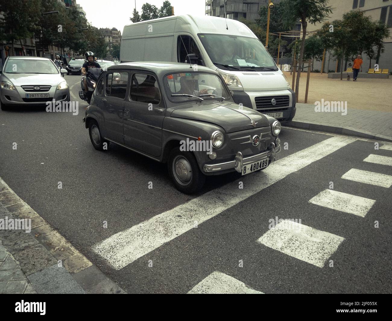 Classic spanish typical car in the street. Seat 800 Stock Photo - Alamy