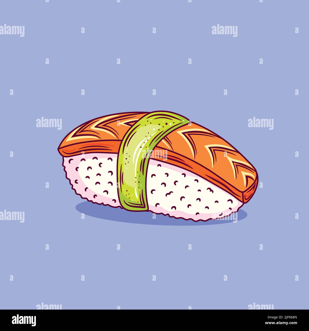 Anago sushi. Japanese traditional food icon. Isolated vector ...