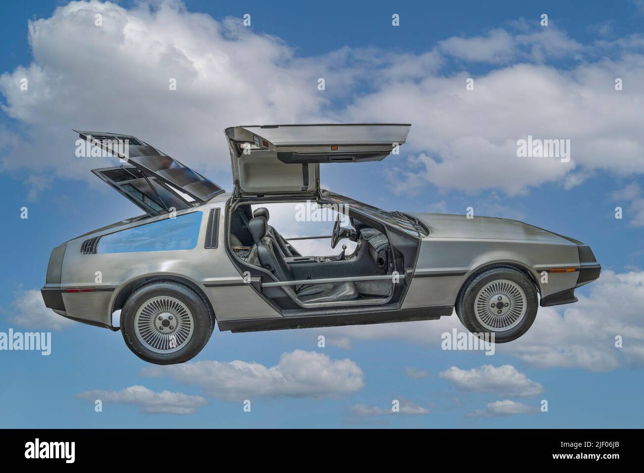DeLorean DMC-12 car with doors up, back to the future car prototype ...
