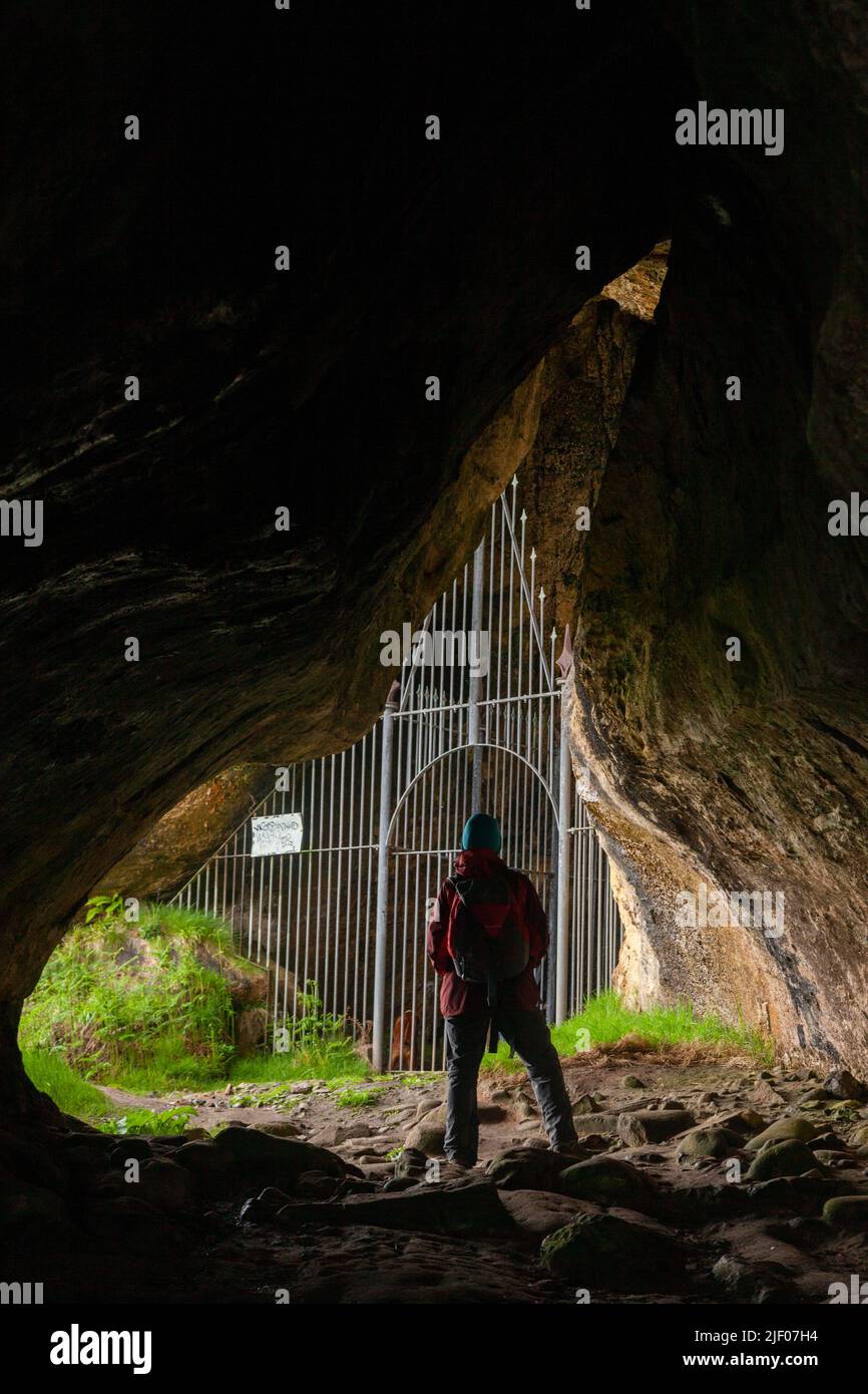 Gates to the Kings Cave on the Isle of Arran, Scotland Stock Photo - Alamy