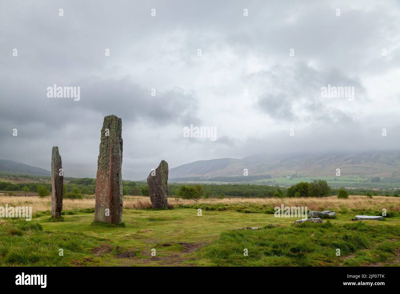 Machrie Moor Stone Circle 2 on the Isle of Arran, Scotland Stock Photo ...