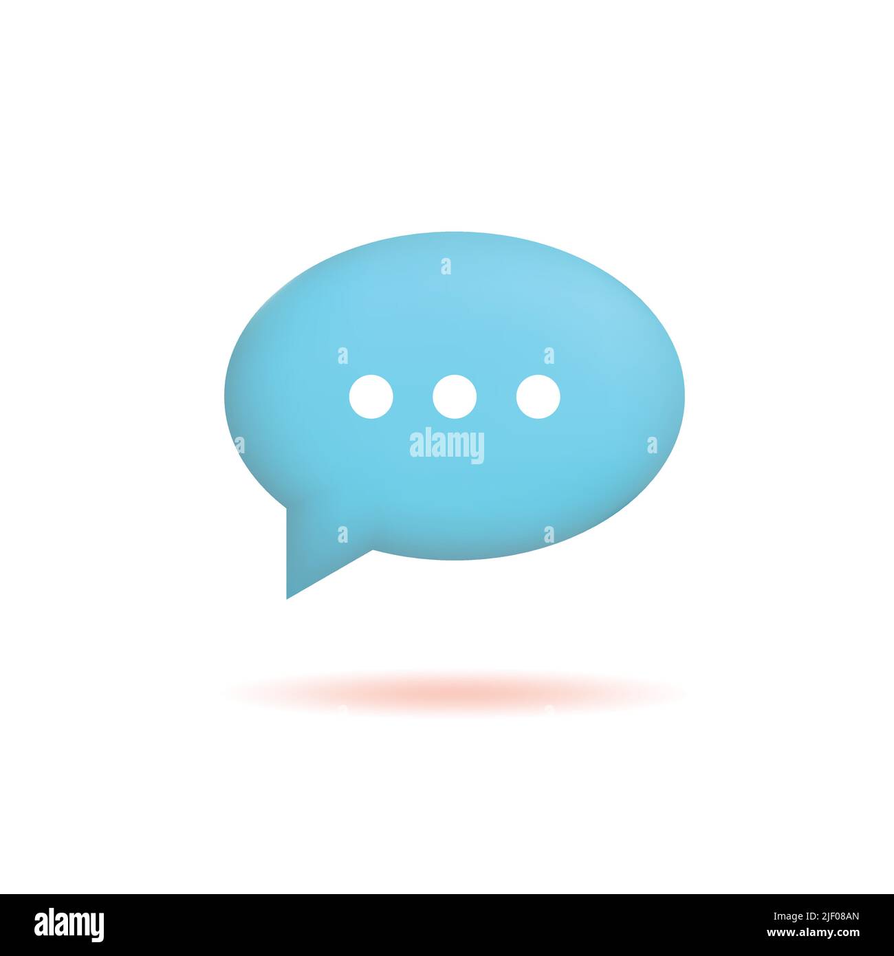 3d social media notification, speech bubble with three white dots, ellipsis. Button isolated on ...